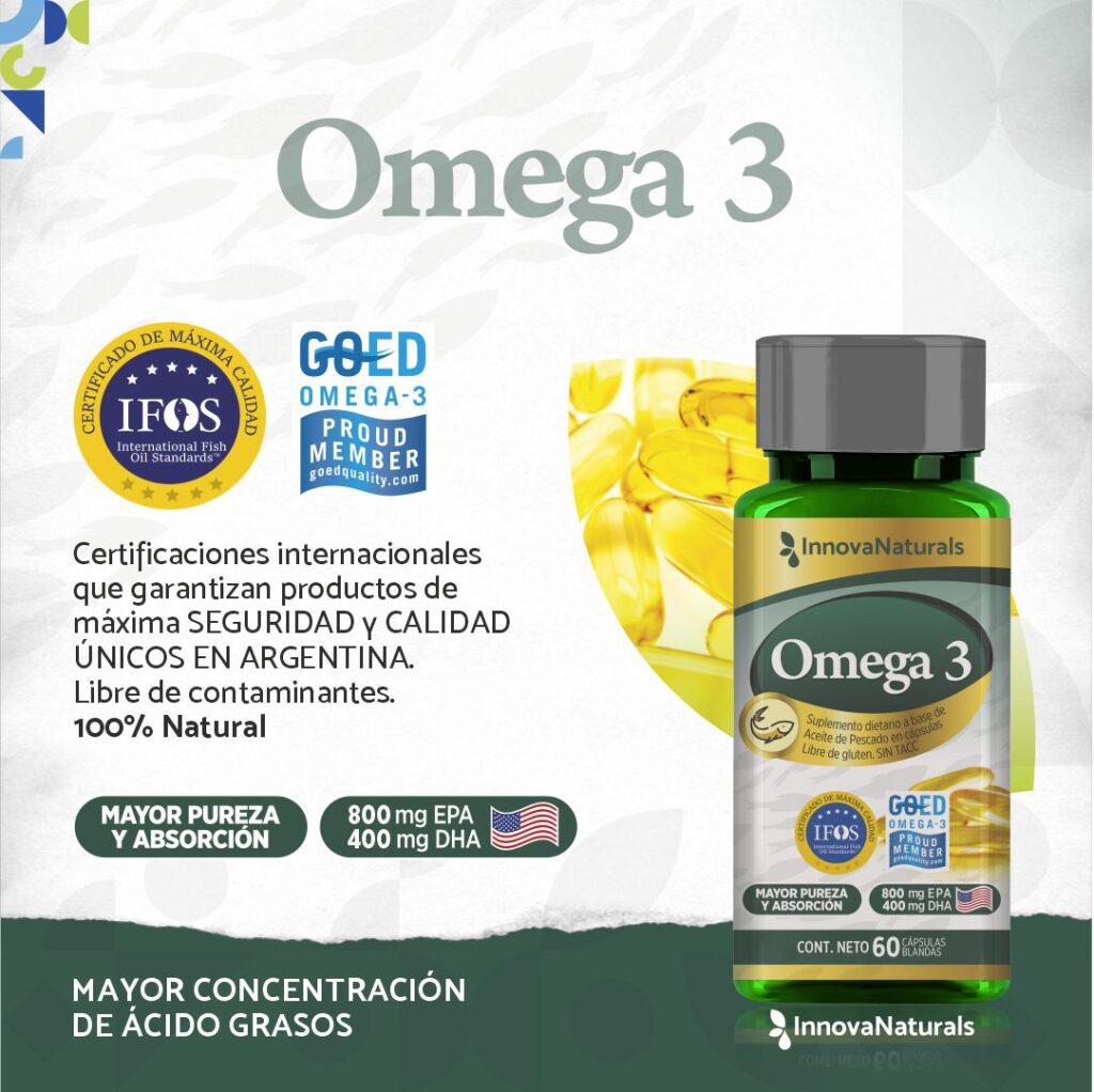Omega 3 800EPA/400DHA. CERTIFICACIÓN IFOS Y GOED - InnovaNaturals