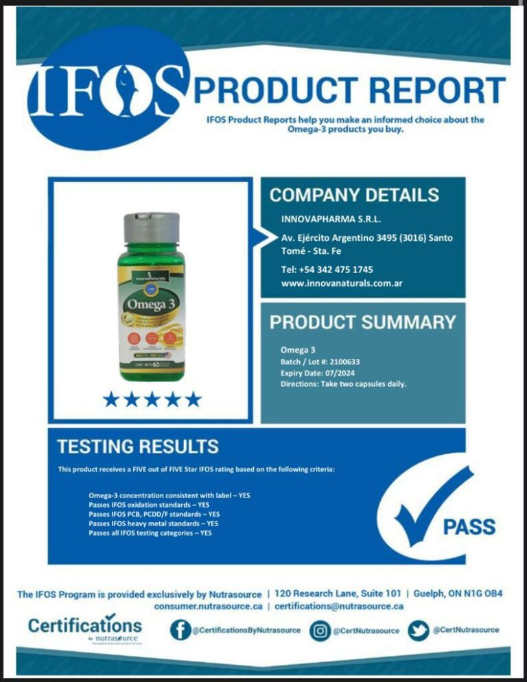 InnovaNaturals Omega 3 con Certificación IFOS - InnovaNaturals