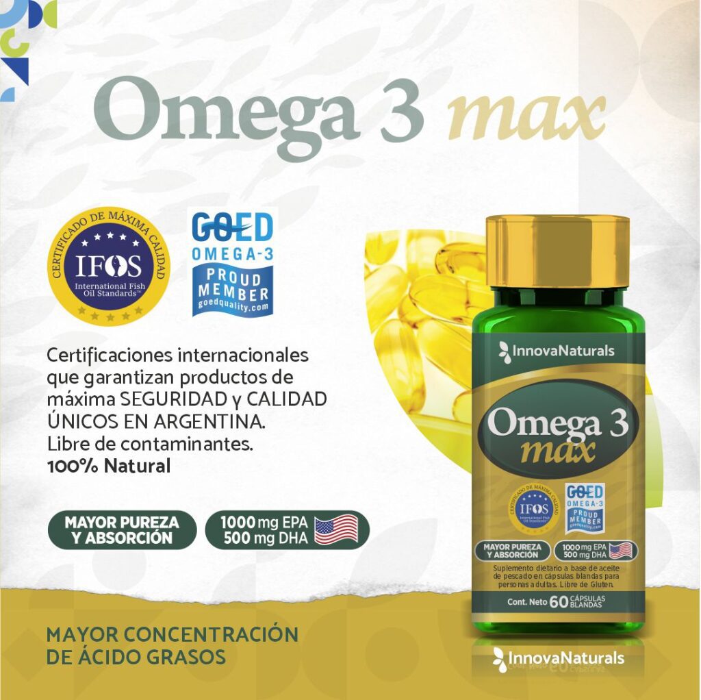 Omega 3 MAX 1000EPA/500DHA. CERTIFICACIÓN IFOS Y GOED - InnovaNaturals